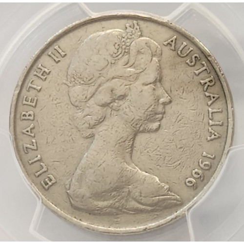 AUSTRALIA 1966 . TWENTY CENT COIN . VARIETY . WAVY 2