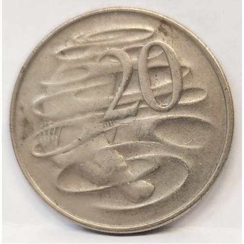 AUSTRALIA 1968 . TWENTY 20 CENTS COIN . MULTIPLE ERRORS . OIL FILLED ...