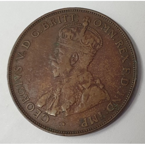 AUSTRALIA 1923 . PENNY . VARIETY . BROKEN M