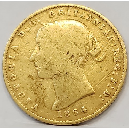 AUSTRALIA 1864 . HALF 1/2 SOVEREIGN . SYDNEY . GOLD