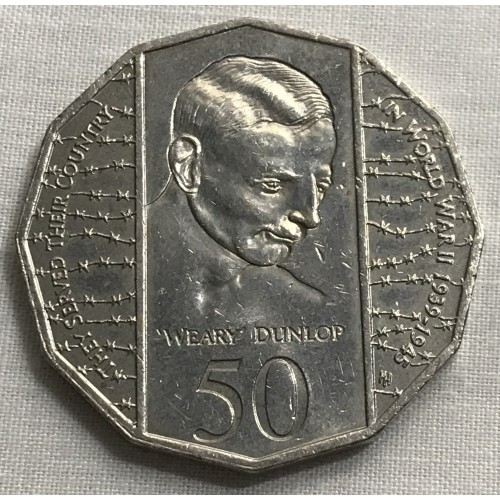 AUSTRALIA 1995 ... FIFTY CENTS COINS... WEARY DUNLOP