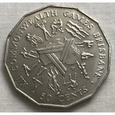 AUSTRALIA 1982 ... FIFTY CENTS COIN ... XII COMMONWEALTH GAMES BRISBANE