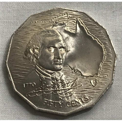 AUSTRALIA 1970 ... FIFTY CENTS COIN ... CAPTAIN COOK