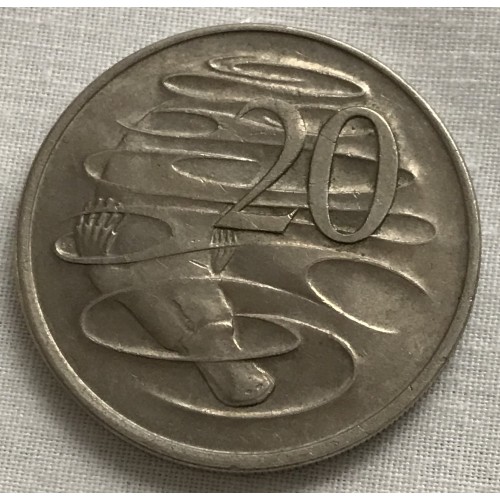 AUSTRALIA 1971 ... TWENTY CENTS COIN ... PLATYPUS