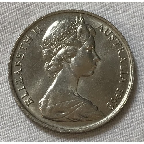 AUSTRALIA 1968 ... TEN CENTS COIN ... LYREBIRD