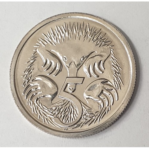 AUSTRALIA 1987 ... FIVE CENTS COIN ... ECHIDNA
