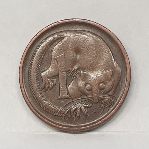 AUSTRALIA 1968 ... ONE CENT COIN ... FEATHER-TAILED GLIDER