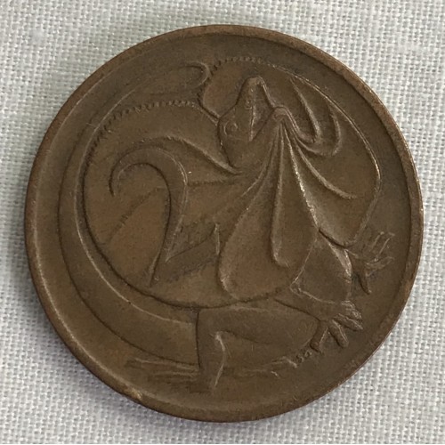 AUSTRALIA 1978 ... TWO CENTS COIN ... FRILLED NECK LIZARD