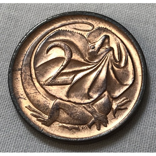 AUSTRALIA 1976 ... TWO CENTS COIN ... FRILLED NECK LIZARD