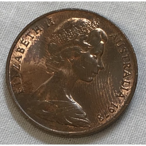 AUSTRALIA 1978 ... TWO CENTS COIN ... FRILLED NECK LIZARD