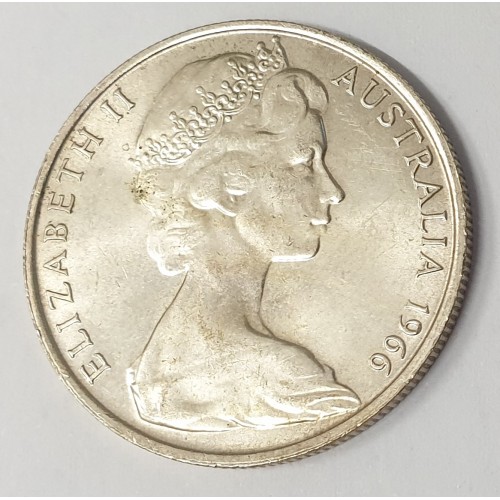 AUSTRALIA 1966 . FIFTY CENT COIN . VARIETY . DOUBLE BAR