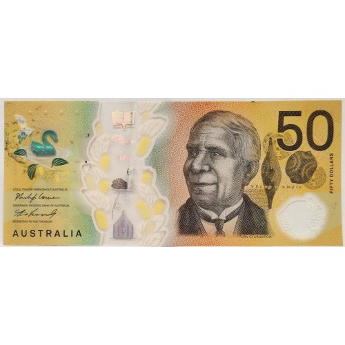 AUSTRALIA 2020 . FIFTY 50 DOLLARS BANKNOTE . LOWE/KENNEDY . ERROR . INK ...