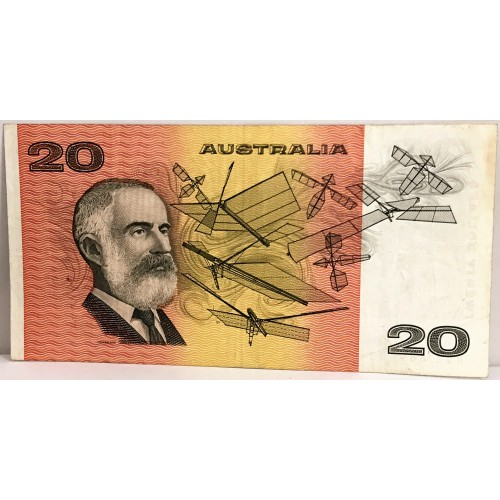 AUSTRALIA 1990 . TWENTY DOLLARS BANKNOTE . ERROR . REGISTRATION SHIFT