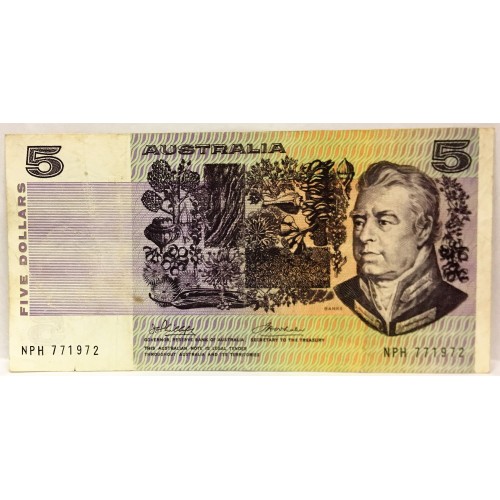 Australia 1969...Five Dollar Banknote...Error...Missing Colour Simulations
