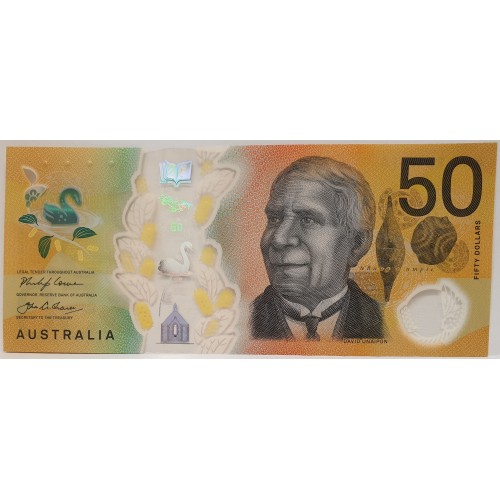 AUSTRALIA 2018 . FIFTY DOLLARS BANKNOTE . FIRST PREFIX