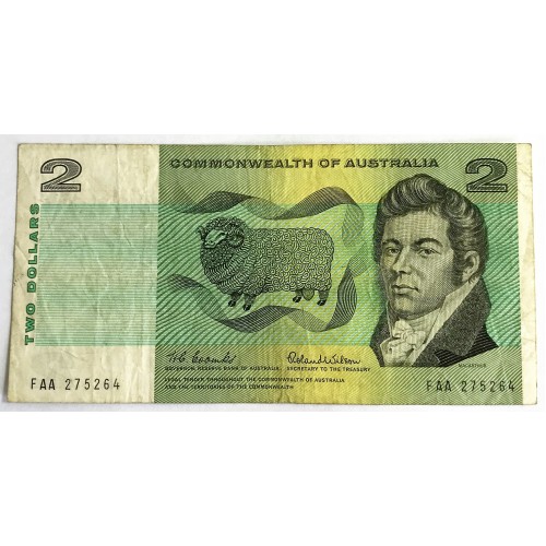 Australia 1966...2 Dollars Banknote...First Prefix