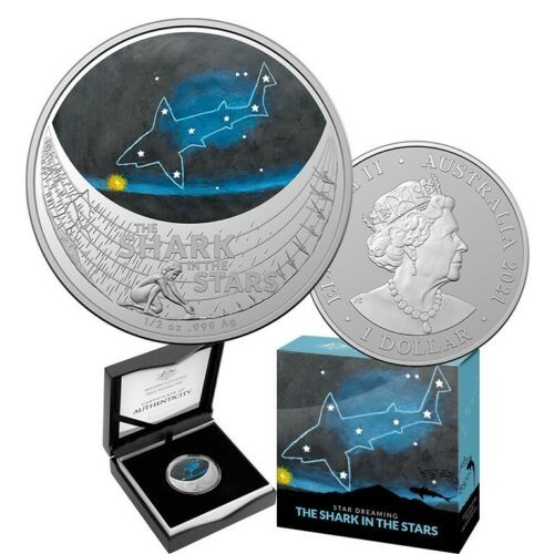 AUSTRALIA 2021 . ONE DOLLAR . BEIZAM STAR DREAMING . SHARK IN THE STARS ...