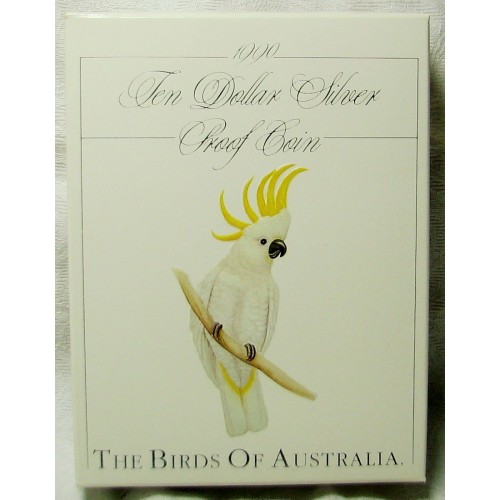 BIRDS OF AUSTRALIA 1990 . TEN DOLLARS . PROOF COIN . COCKATOO