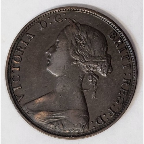 GREAT BRITAIN UK 1862 . HALF 1/2 PENNY . VARIETY . No 8 RIGHT TO LIGHTHOUSE