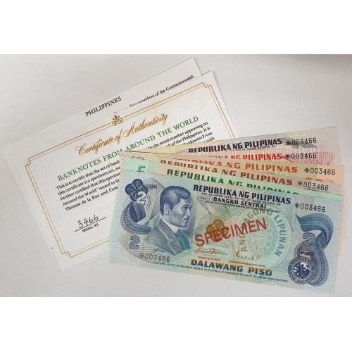 PHILIPPINES 1979 ... 2 - 100 PISO ... SPECIMEN BANKNOTES