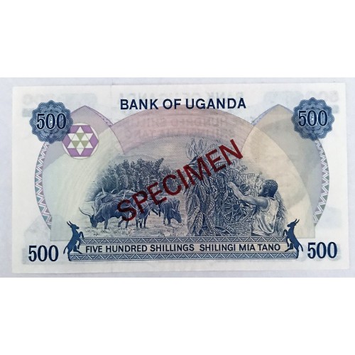 Uganda 1983...500 Shillings Banknote...Specimen