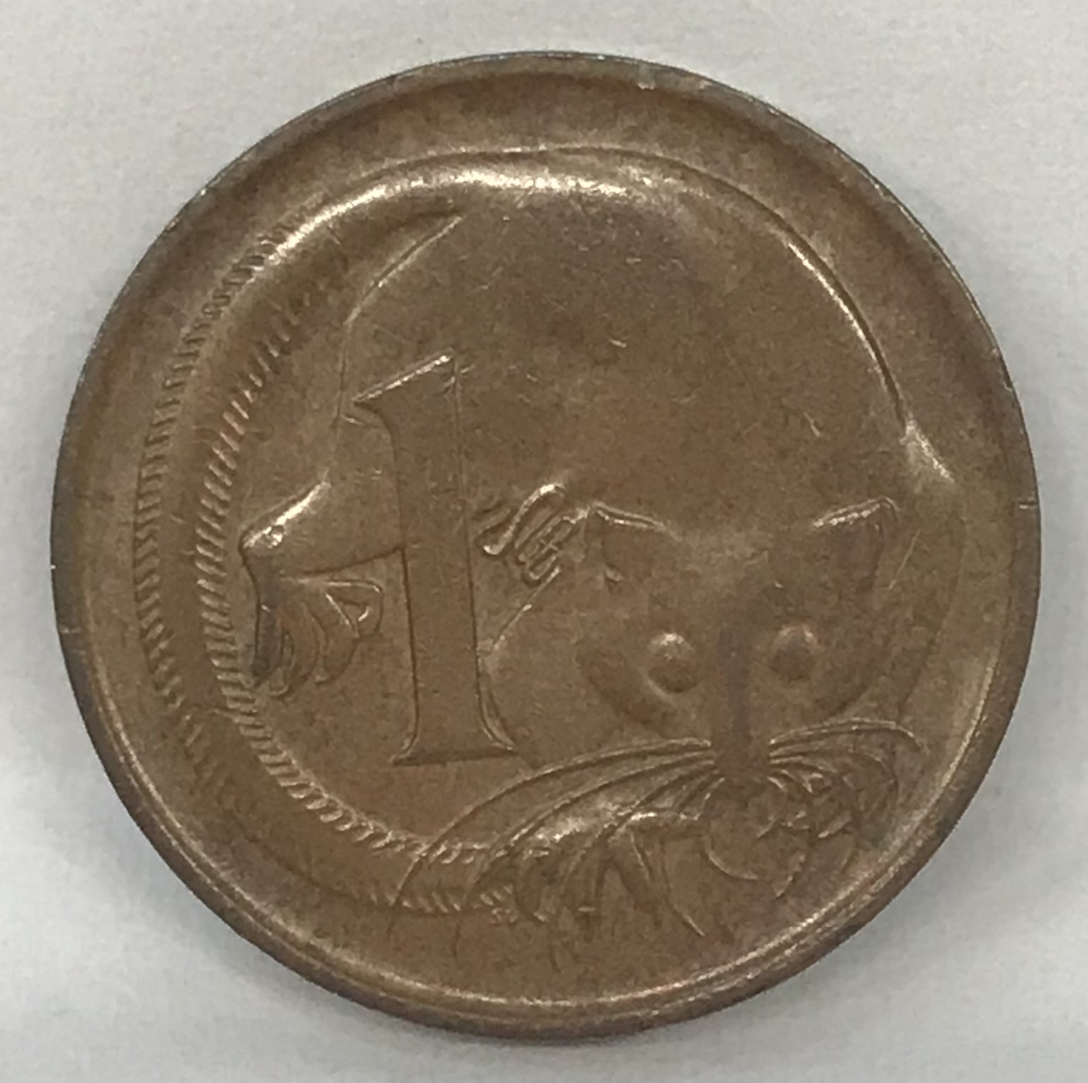 AUSTRALIA 1966 . ONE CENT COIN . VARIETY . BLUNT WHISKER