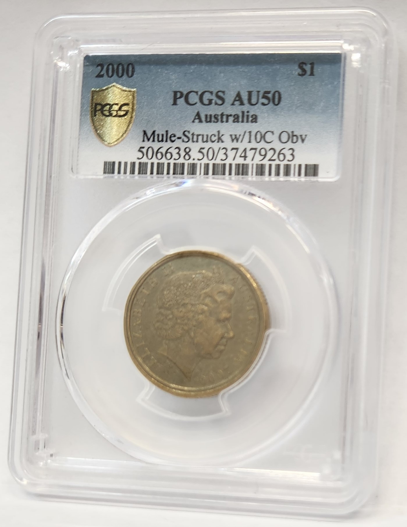 AUSTRALIA 2000 . ONE DOLLAR COIN . MULE . STRUCK ON TEN CENT