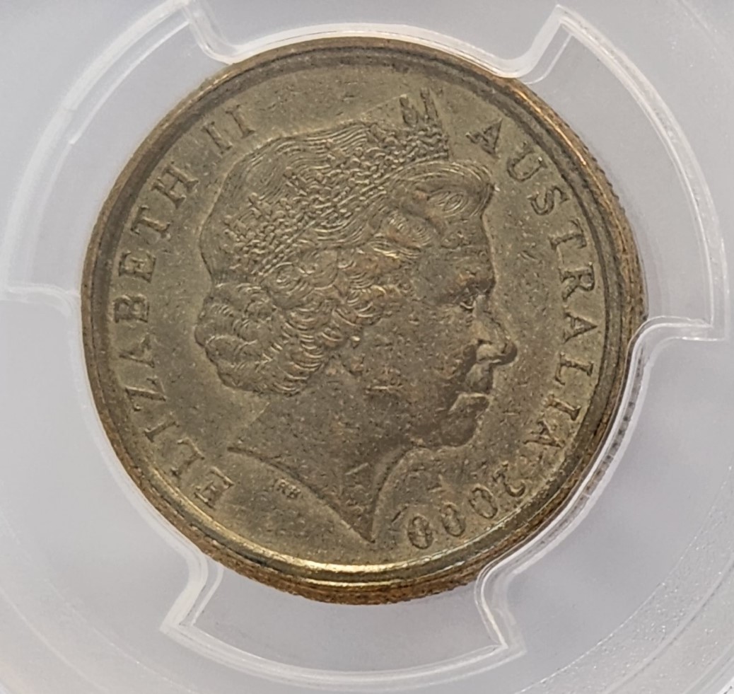 AUSTRALIA 2000 . ONE 1 DOLLAR COIN . ERROR . MULE . STRUCK ON TEN CENT