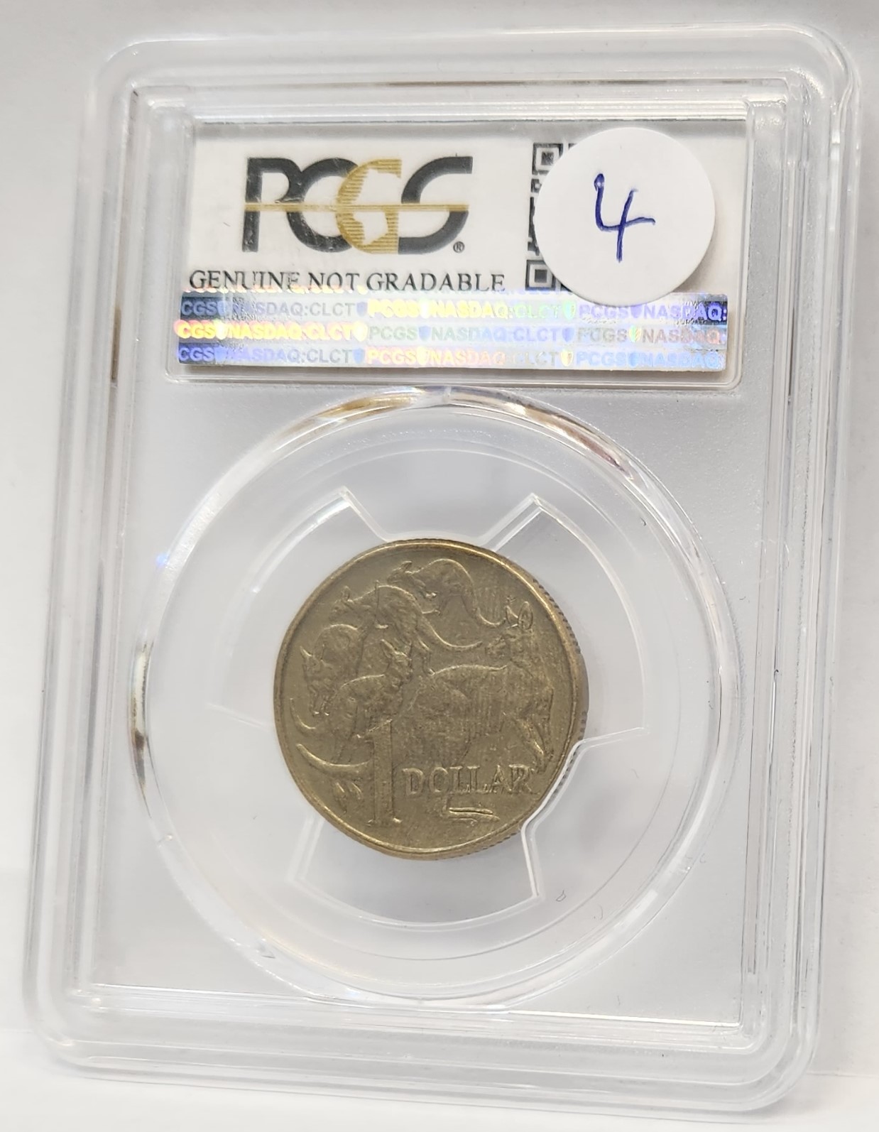 AUSTRALIA 2000 . ONE 1 DOLLAR COIN . ERROR . MULE . STRUCK ON TEN CENT