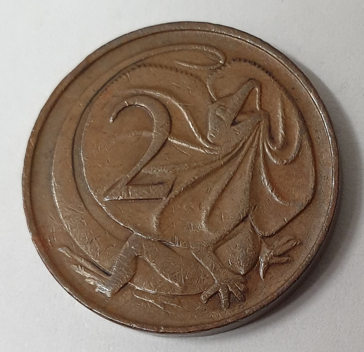 AUSTRALIA 1968 . TWO CENTS COIN . RARE ERROR . NO S.D.