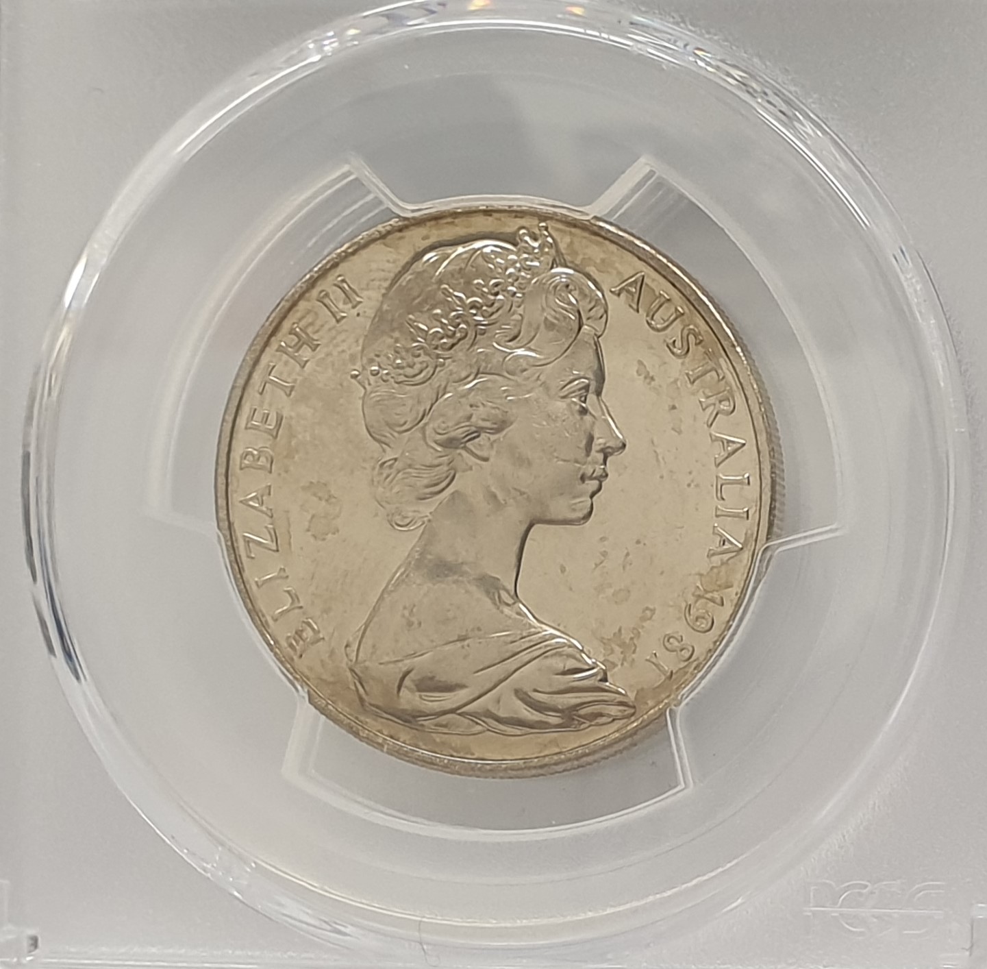 AUSTRALIA 1981 . TWENTY CENTS COIN . VARIETY . 3 1/2 CLAW . SCALLOP ...