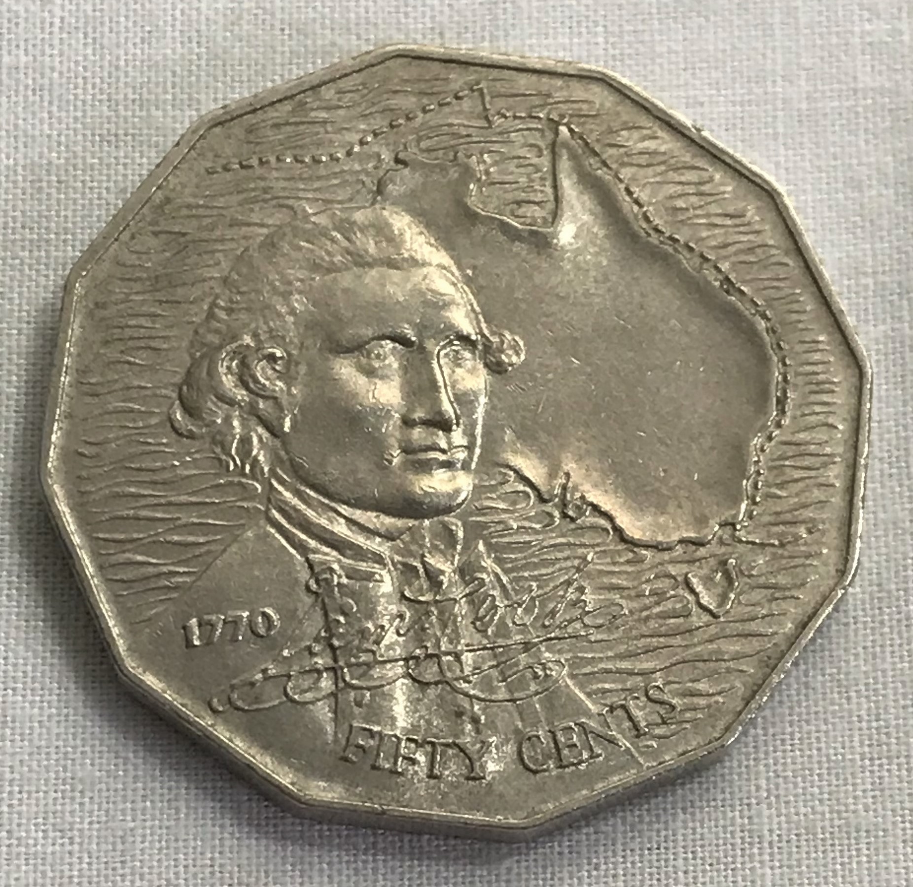 AUSTRALIA 1970 ... FIFTY CENTS COIN ... CAPTAIN COOK