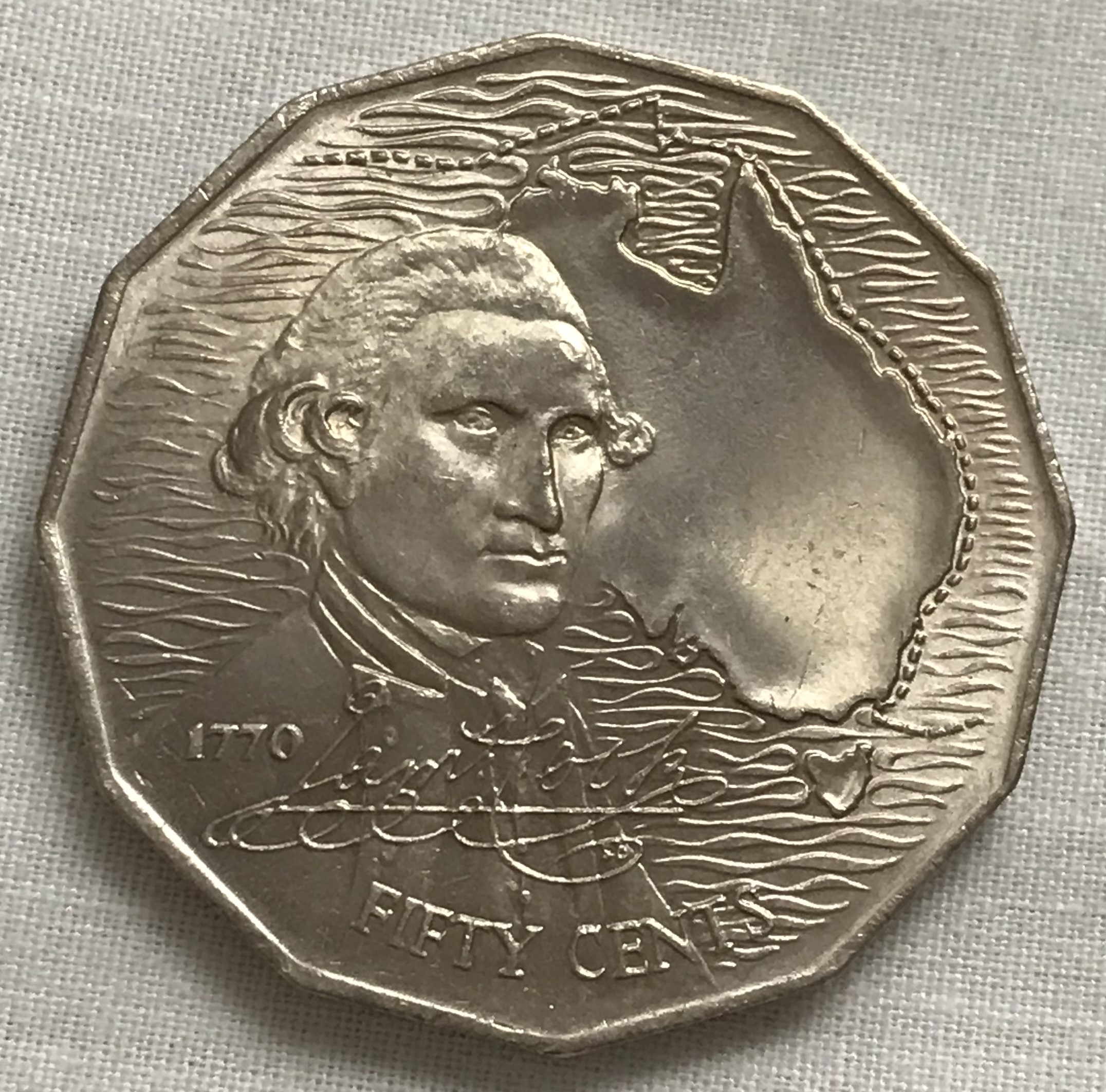 AUSTRALIA 1970 ... FIFTY CENTS COIN ... CAPTAIN COOK