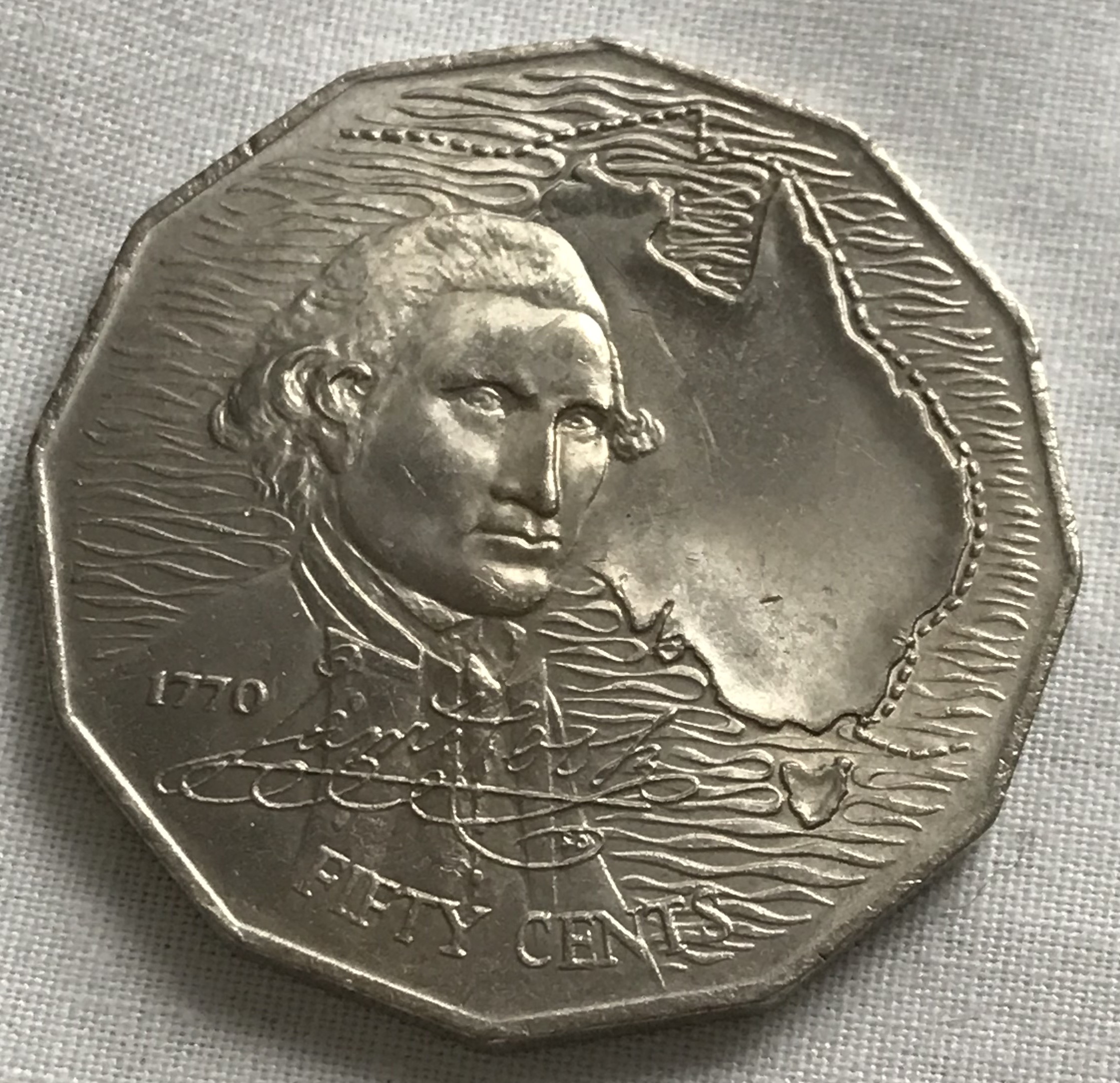 AUSTRALIA 1970 ... FIFTY CENTS COIN ... CAPTAIN COOK