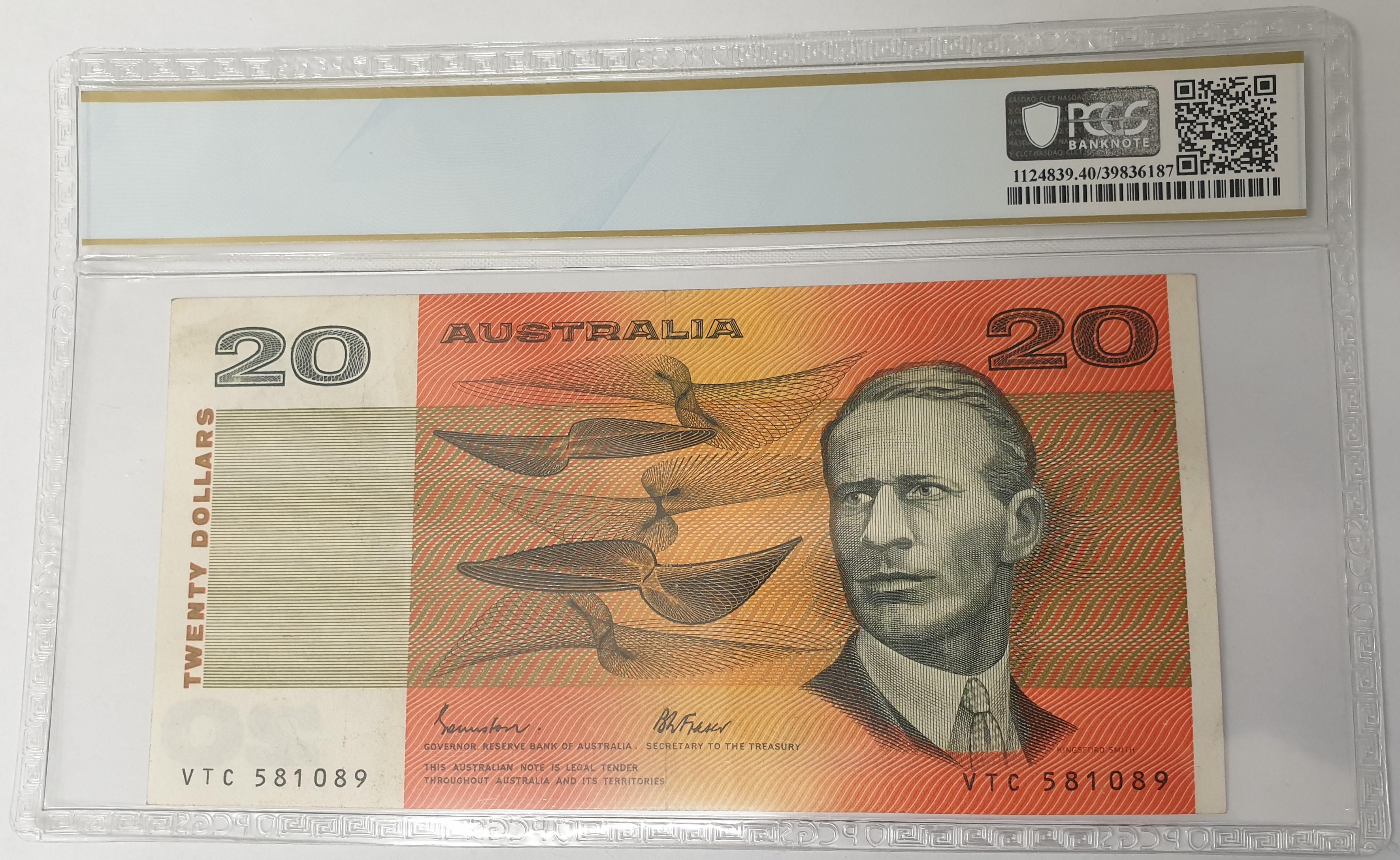 AUSTRALIA 1985 . TWENTY DOLLARS BANKNOTE . DUAL ERRORS