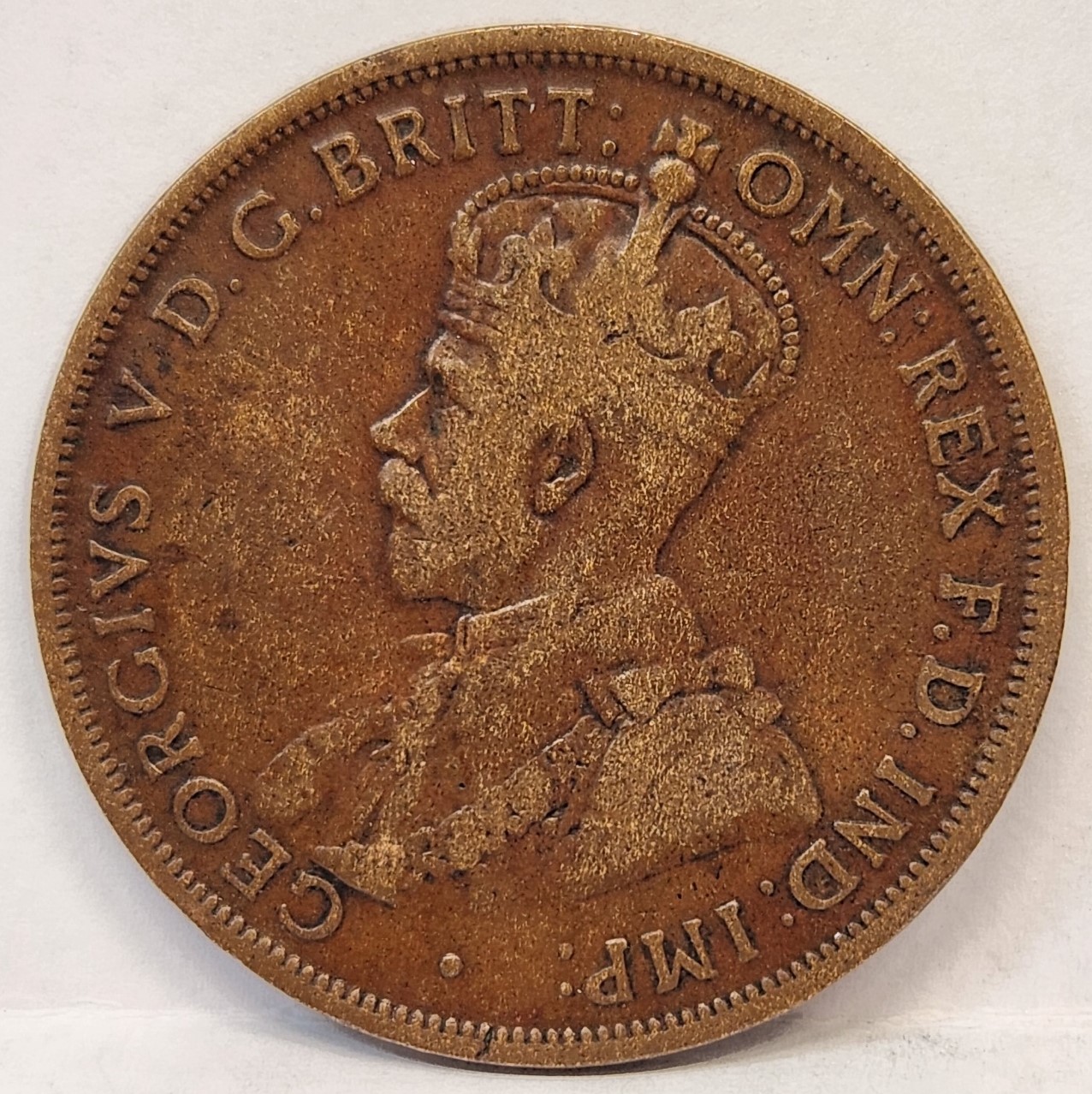 AUSTRALIA 1914 . ONE 1 PENNY . PART CENTRE DIAMOND