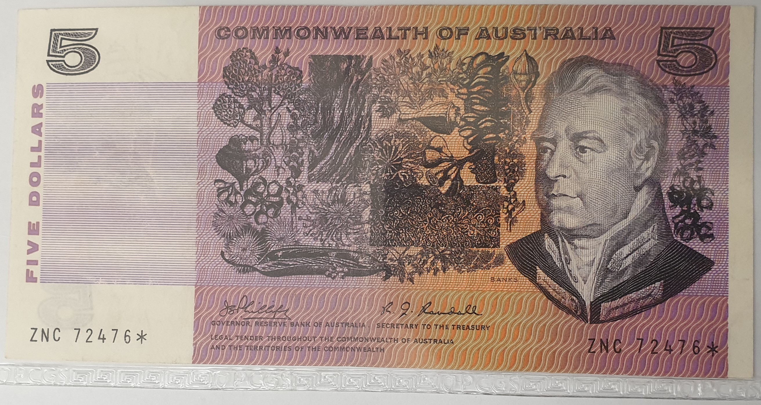AUSTRALIA 1969 . FIVE DOLLAR BANKNOTE . STARNOTE . RARE