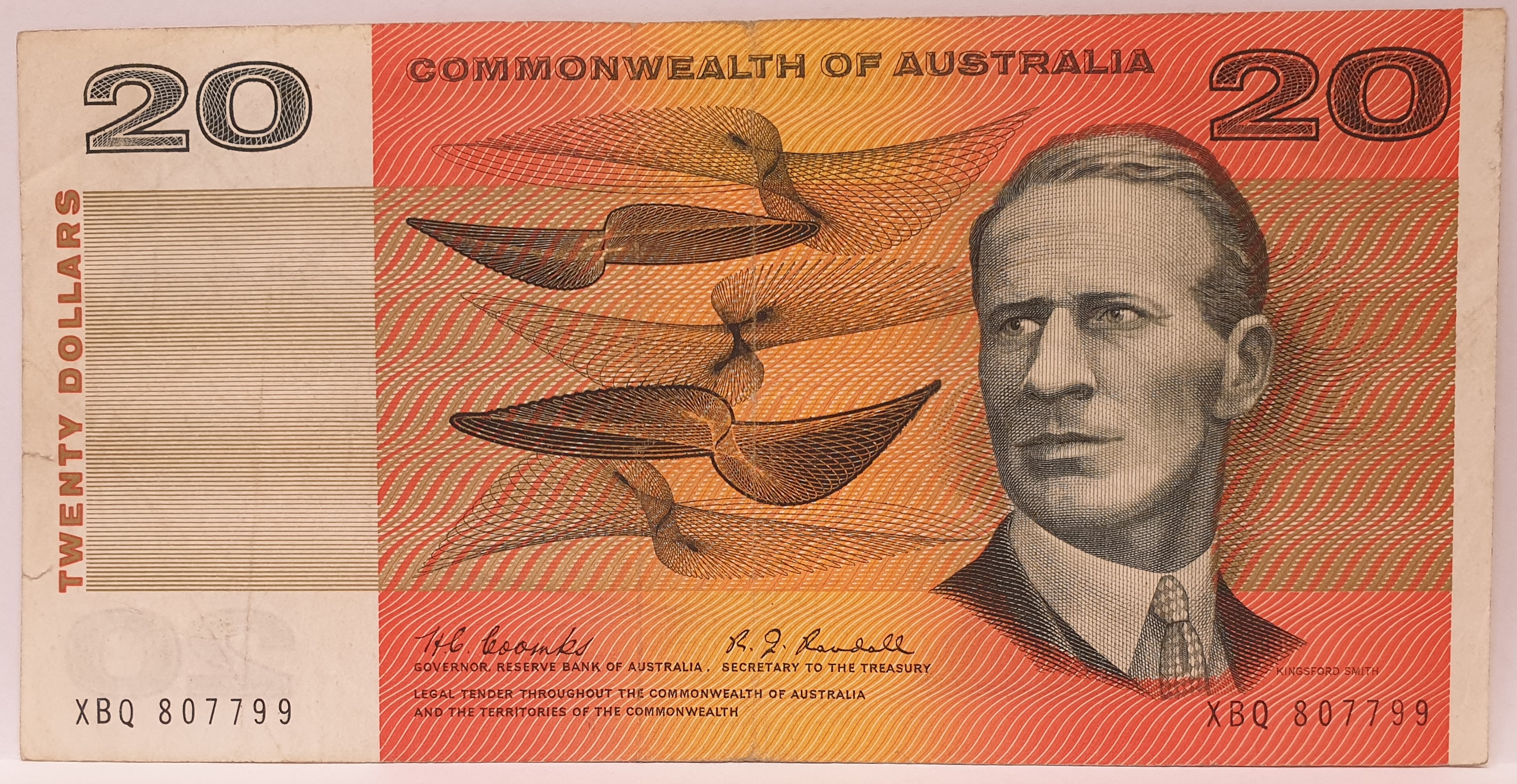 AUSTRALIA 1967 . TWENTY DOLLARS BANKNOTE . COOMBS / RANDALL