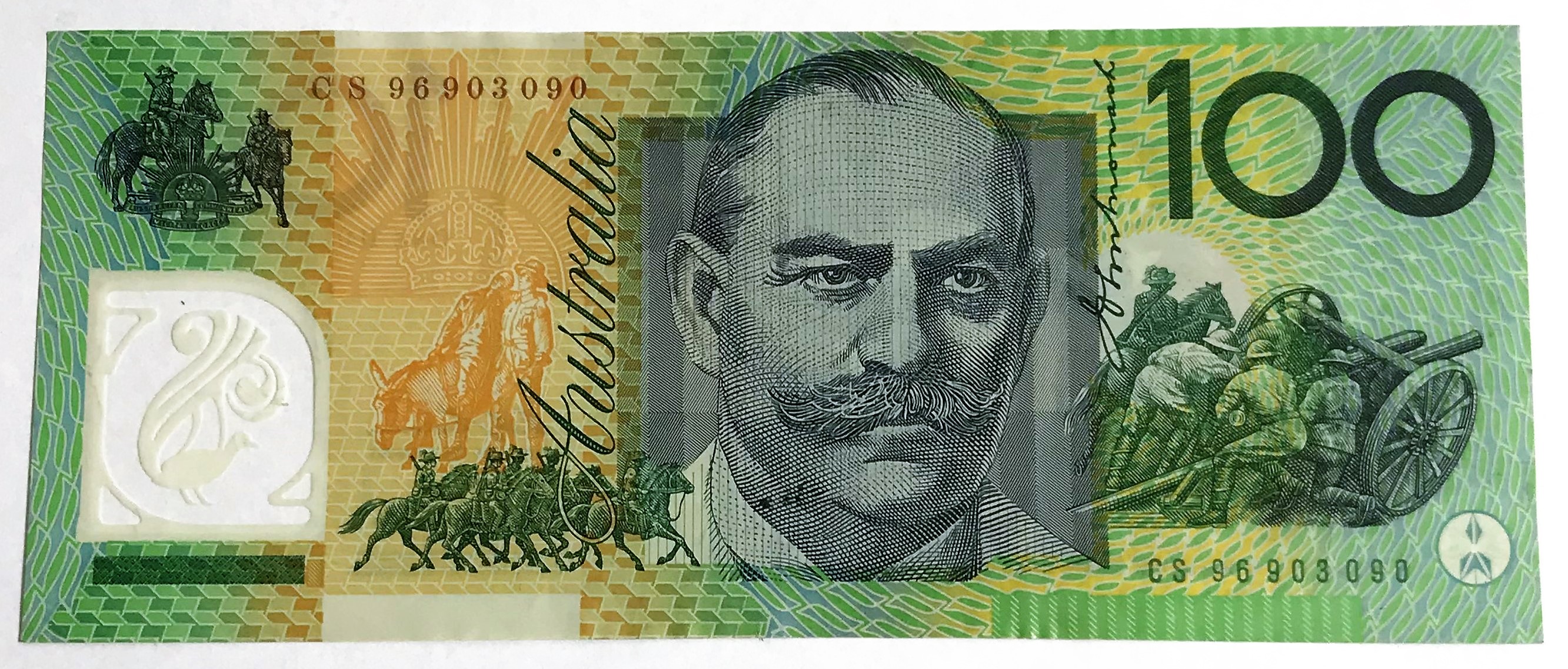 Australia 1966....100 Dollars Banknote....Last Prefix