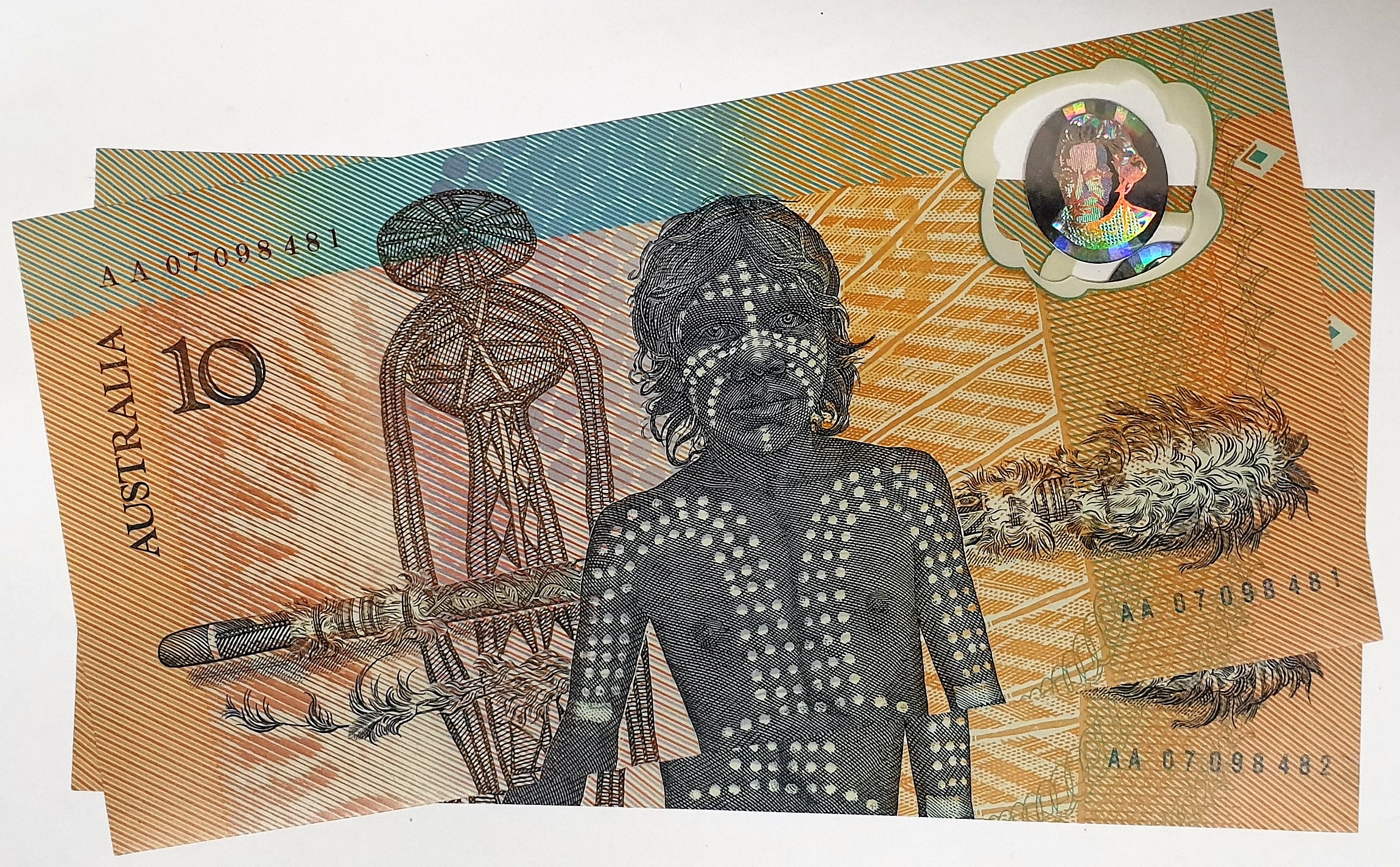 AUSTRALIA 1988 ... TEN DOLLAR BANKNOTES ... CONSECUTIVE PAIR ... FIRST ...