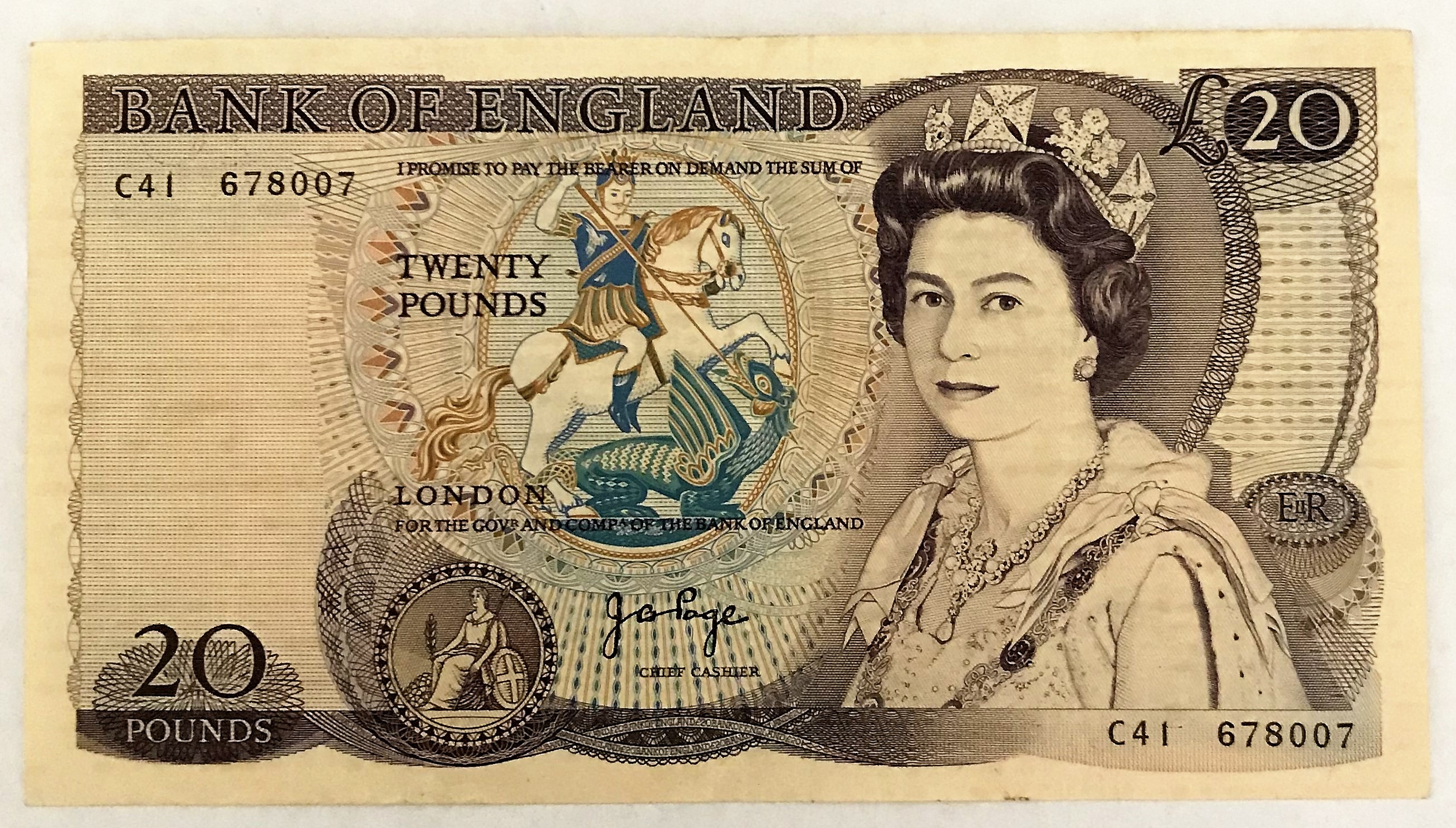 Great Britian 1970...20 Pounds Banknote