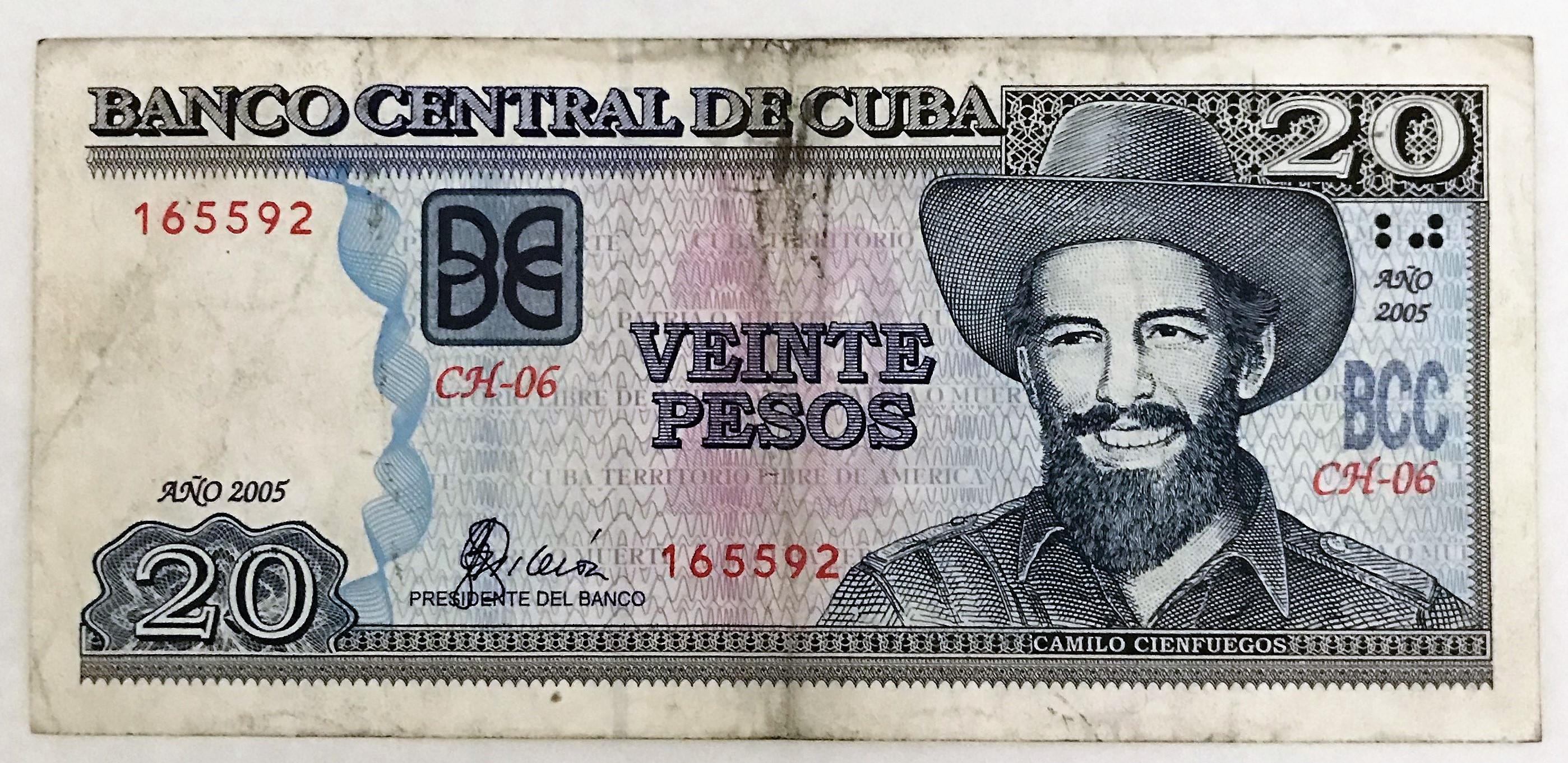 Cuba 2005...20 Pesos Banknote...Error