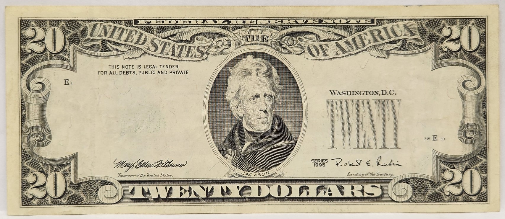 UNITED STATES 1995 . TWENTY 20 DOLLARS BANKNOTE . ERROR . SEALS and ...