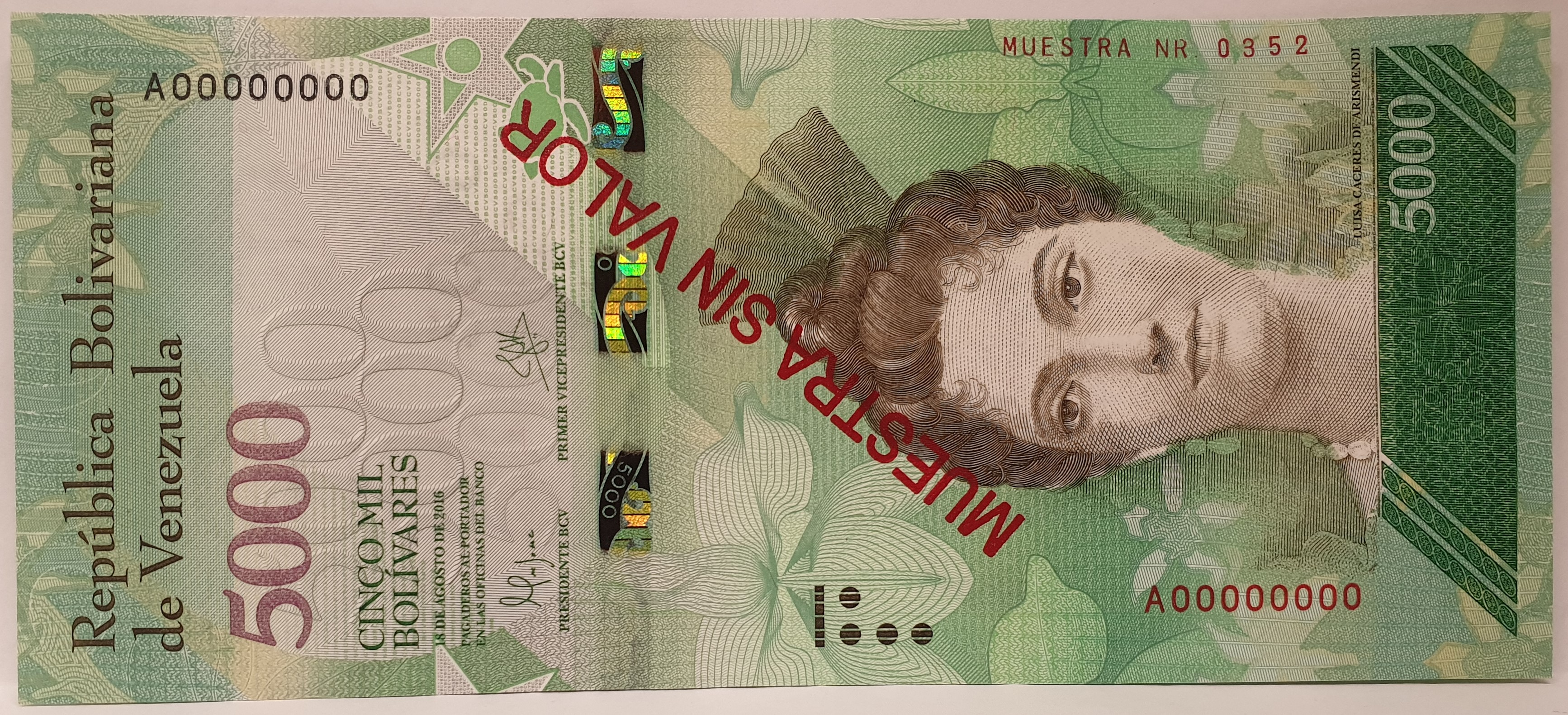 VENEZULA 2016 ... 500 BOLIVARES ... SPECIMEN BANKNOTE