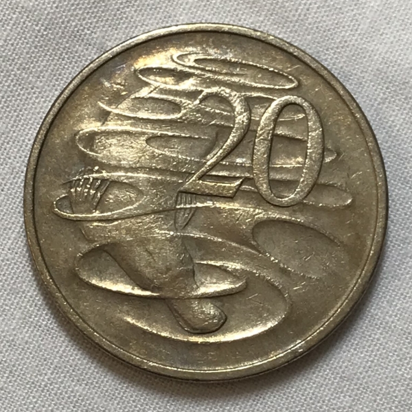 AUSTRALIA 1969 ... TWENTY CENTS COIN ... PLATYPUS