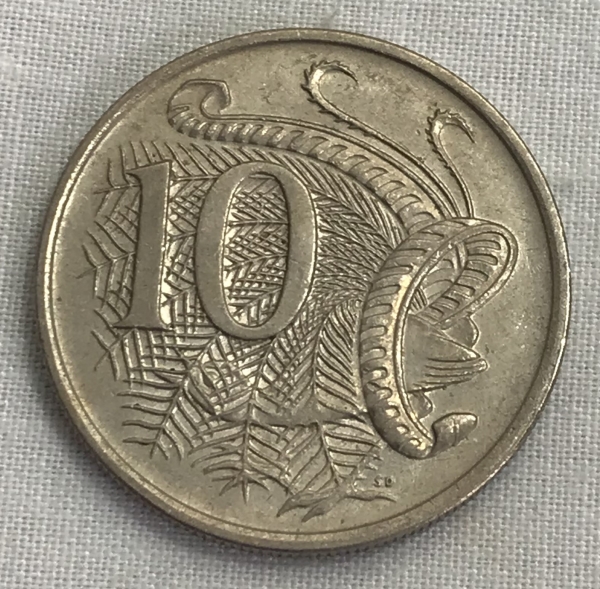 AUSTRALIA 1967 ... TEN CENTS COIN ... LYREBIRD
