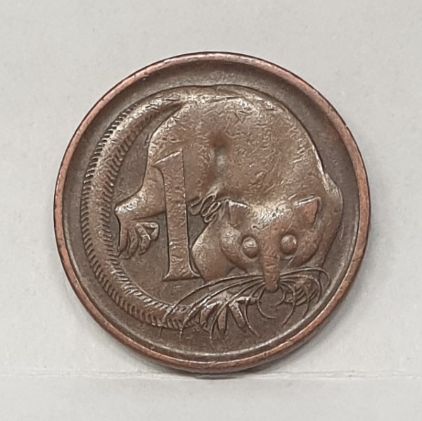 AUSTRALIA 1968 ... ONE CENT COIN ... FEATHER-TAILED GLIDER
