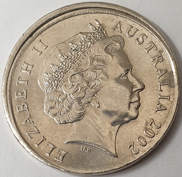 AUSTRALIA 2002 . FIVE CENTS COIN . ERROR . 5% OFF CENTRE MIS-STRIKE