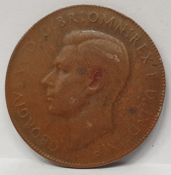 AUSTRALIA 1941 . PENNY . ERROR . THIN PLANCHET . NO RIM