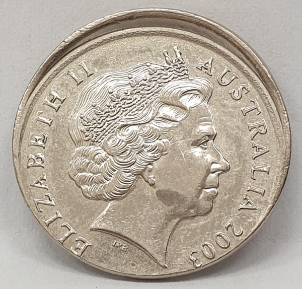AUSTRALIA 2003 . FIVE CENTS COIN . ERROR . HUGE MIS-STRIKE